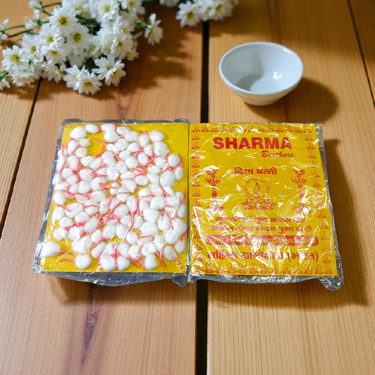 Kesar Jyot Batti Cotton Wicks | Pack of 200 for Pooja – Malawala